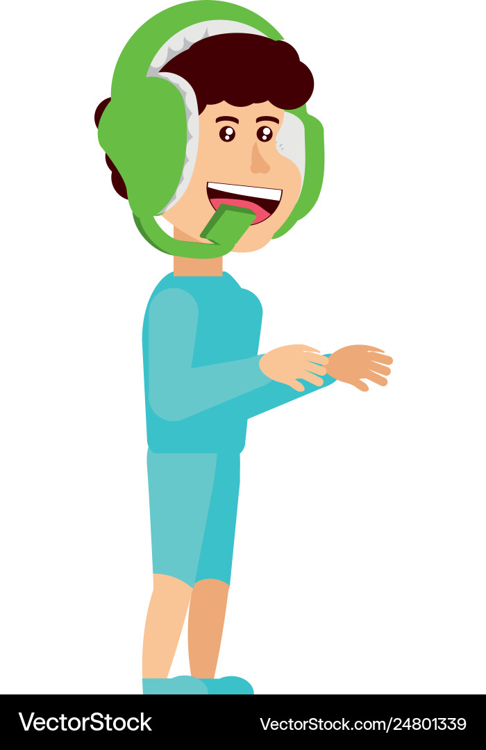 Boy with headphone avatar character Royalty Free Vector