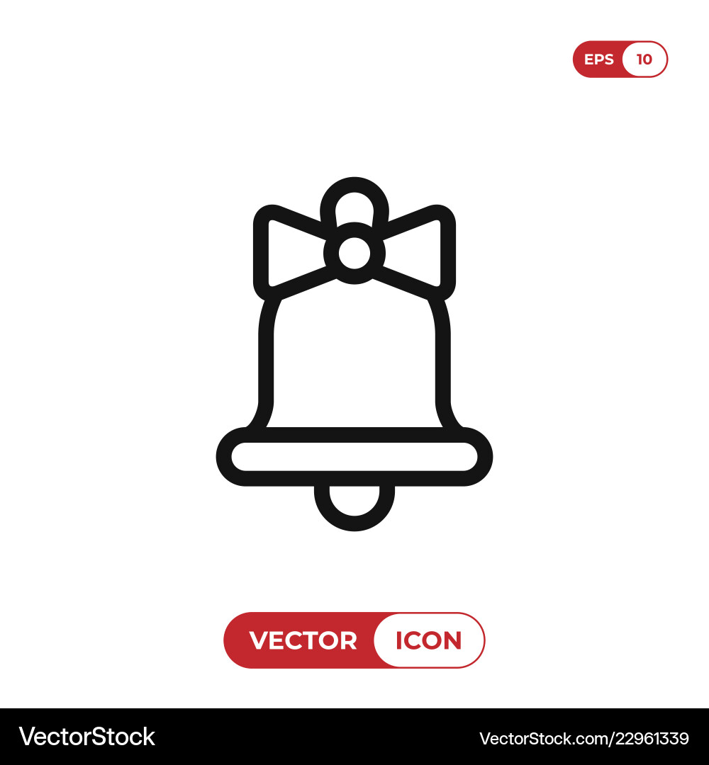Christmas bell icon Royalty Free Vector Image - VectorStock