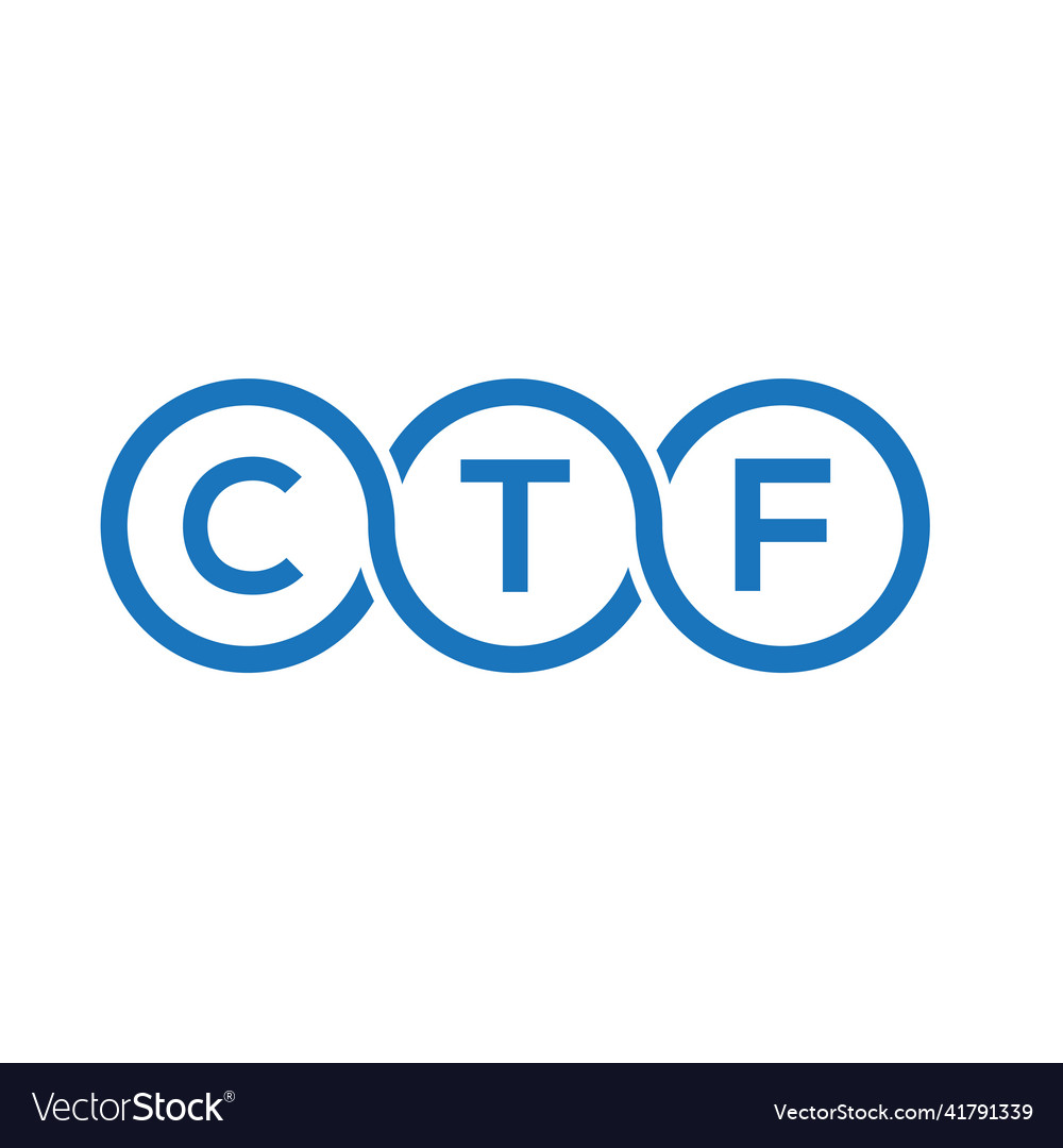 Ctf Letter Logo Design On Black Background Vector Image