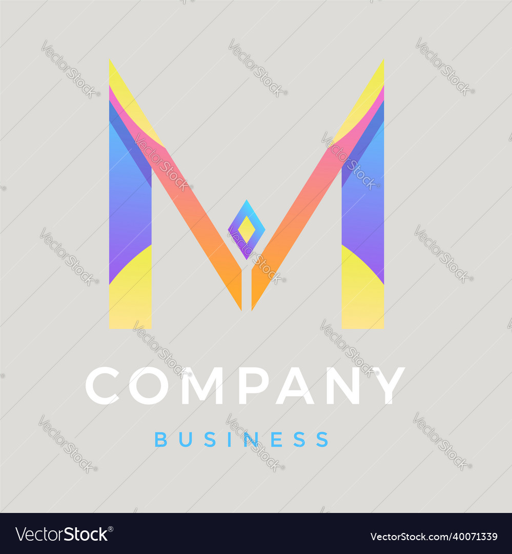 Gradient logo template m Royalty Free Vector Image