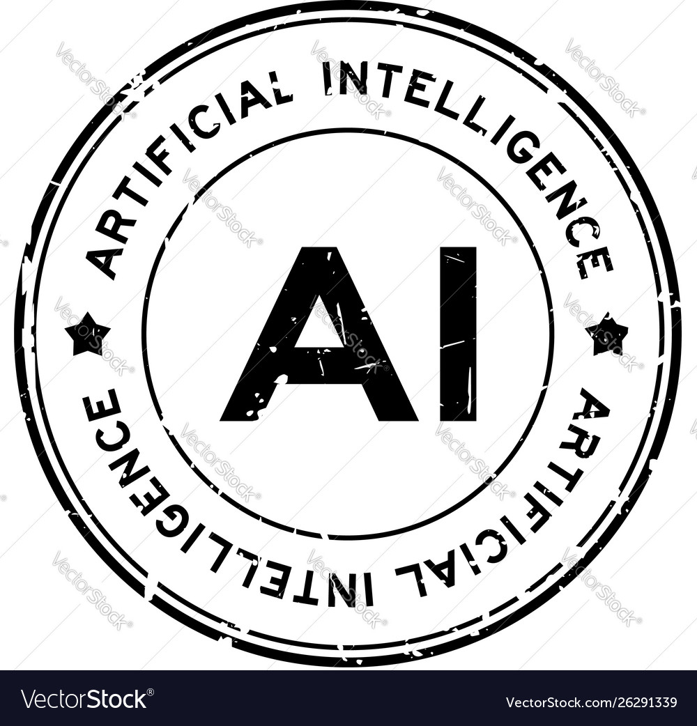 Grunge Black Ai Abbreviation Artificial Royalty Free Vector