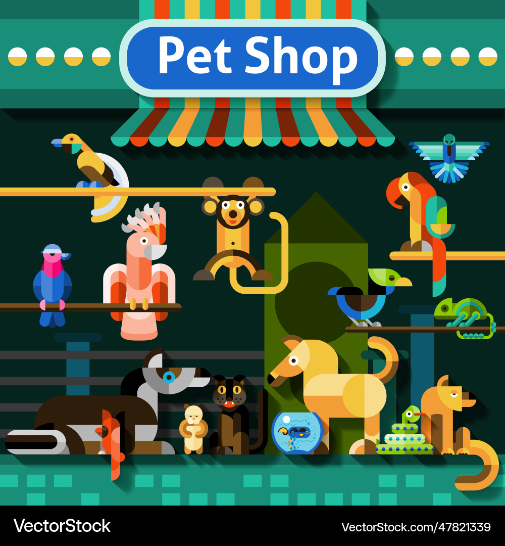 Pet shop background Royalty Free Vector Image - VectorStock