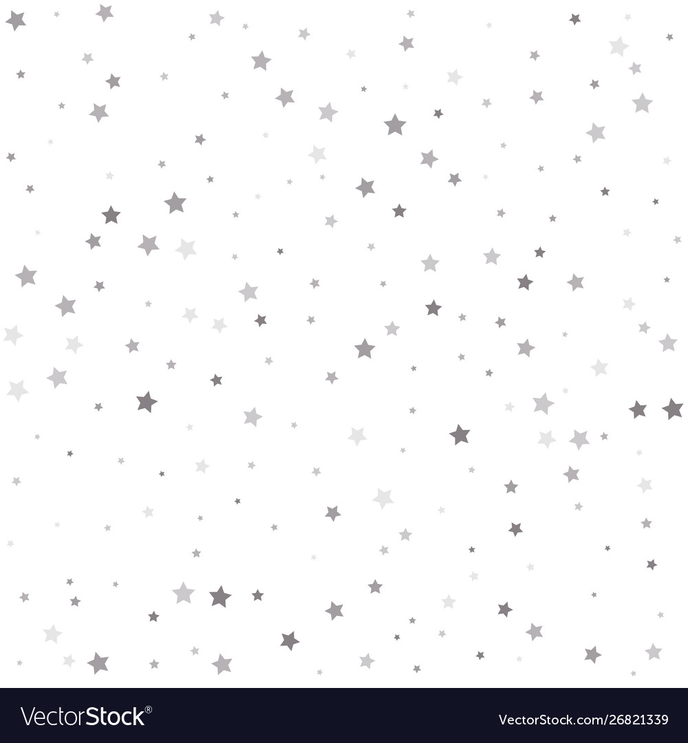 Silver Stars Confetti Celebration Royalty Free Vector Image