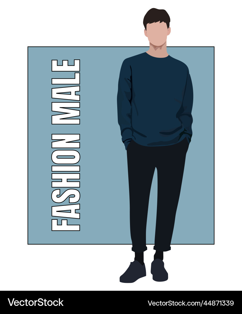 Stylish man in flat style Royalty Free Vector Image