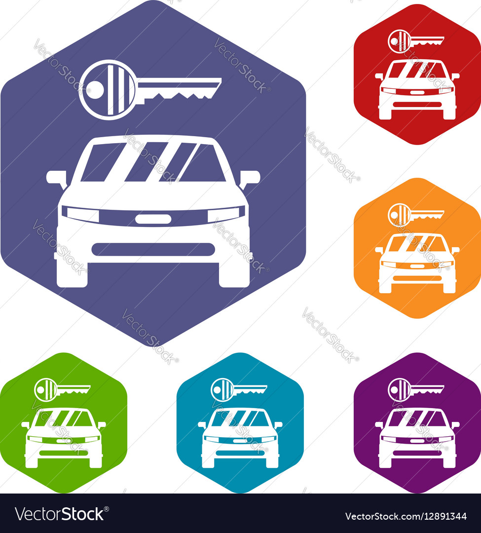 Car and key icons set Royalty Free Vector Image Car and key icons set Royalty Free Vector Image