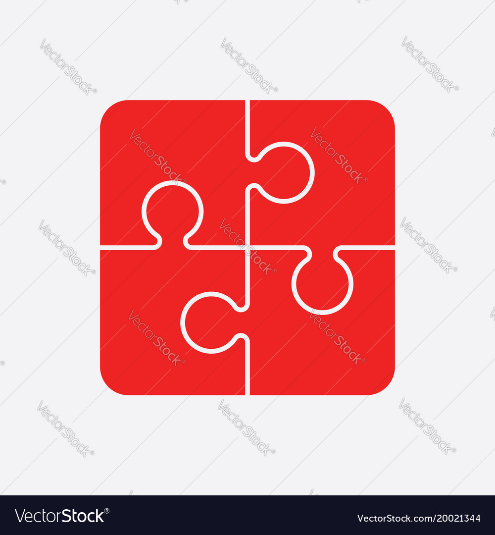 Puzzle icon flat Royalty Free Vector Image - VectorStock