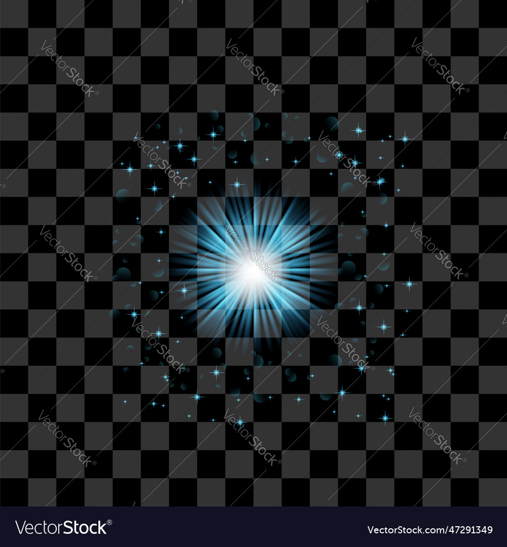 Blue light effect set on checkered Royalty Free Vector Image
