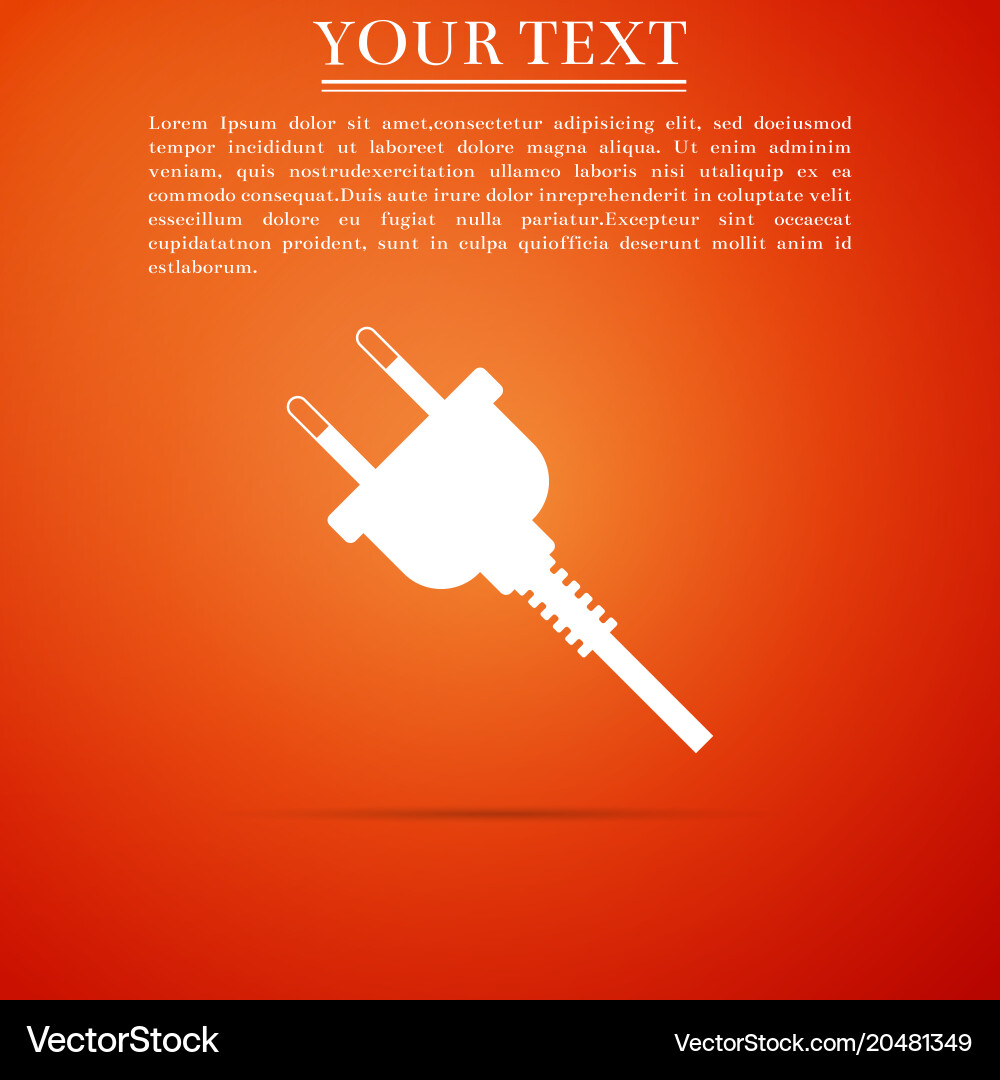 Electric plug icon isolated on orange background Vector Image