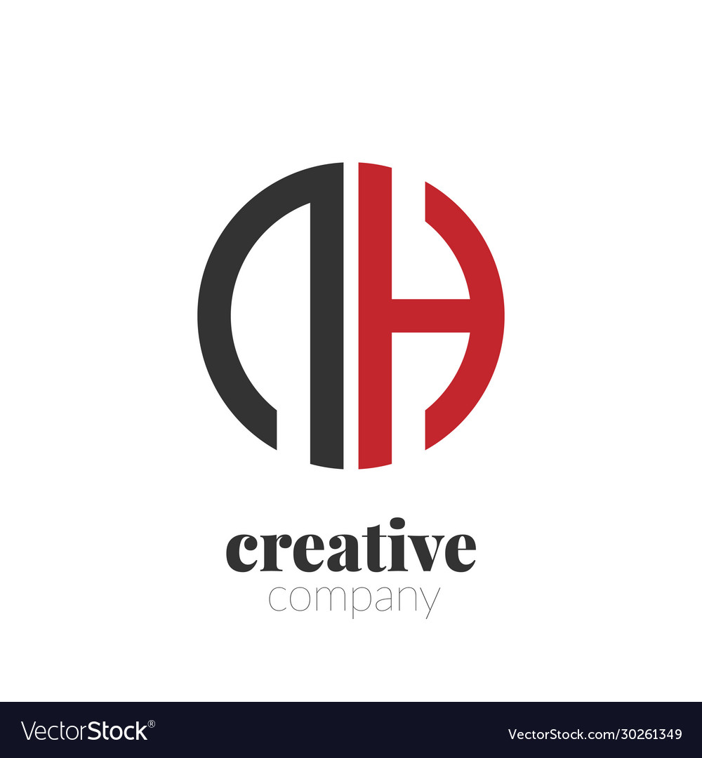 Initial letter nh creative elegant circle logo Vector Image