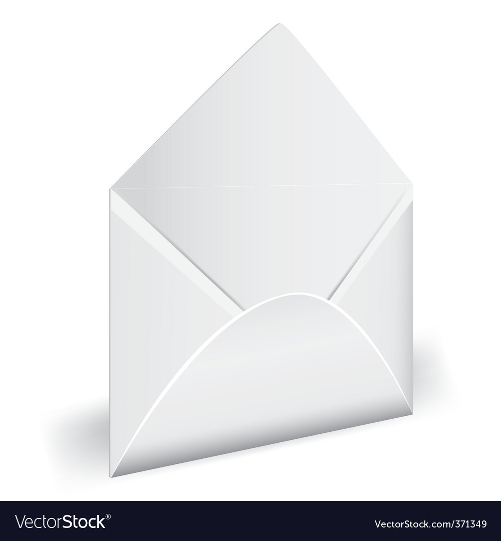 Open empty envelope with letter Royalty Free Vector Image