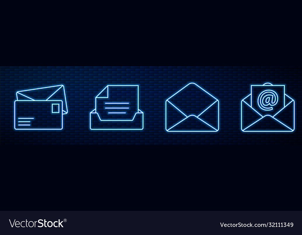 Set line envelope envelope drawer with document Vector Image Set line envelope envelope drawer with document Vector Image