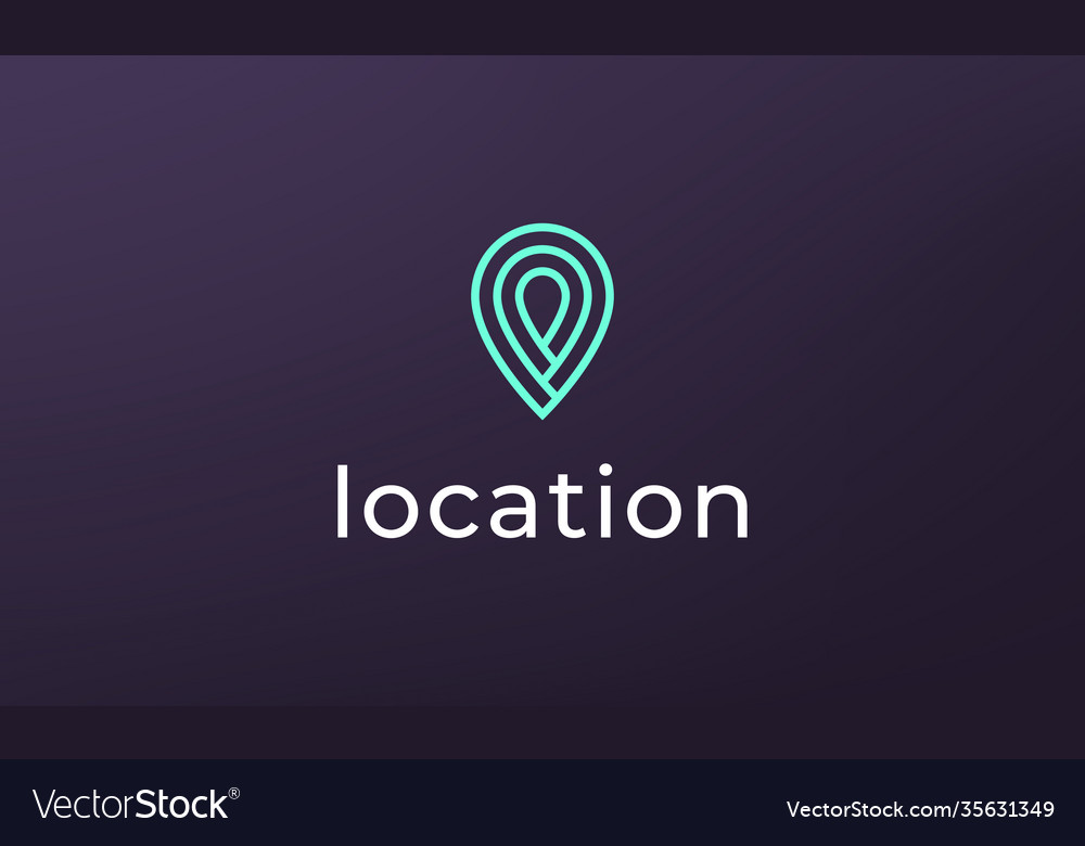 Simple Pin Position Logo Abstract Destination Vector Image