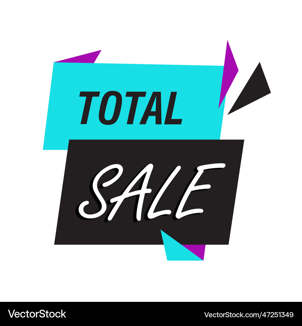 Total sale bright poster on white background Vector Image