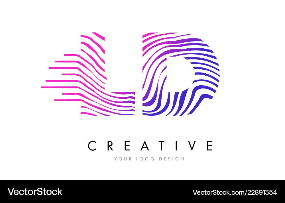 Ld l d zebra lines letter logo design Royalty Free Vector