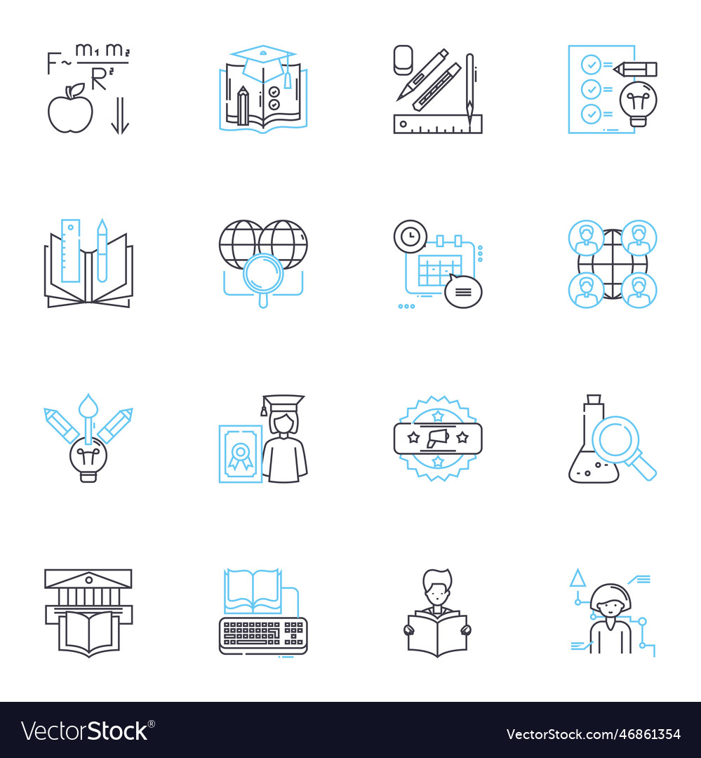 Skill-building linear icons set development Vector Image Skill-building linear icons set development Vector Image
