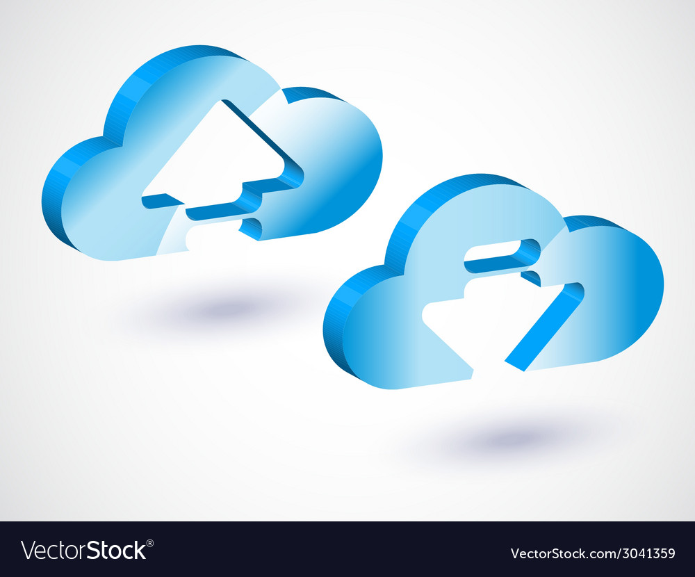 3d cloud upload Royalty Free Vector Image - VectorStock