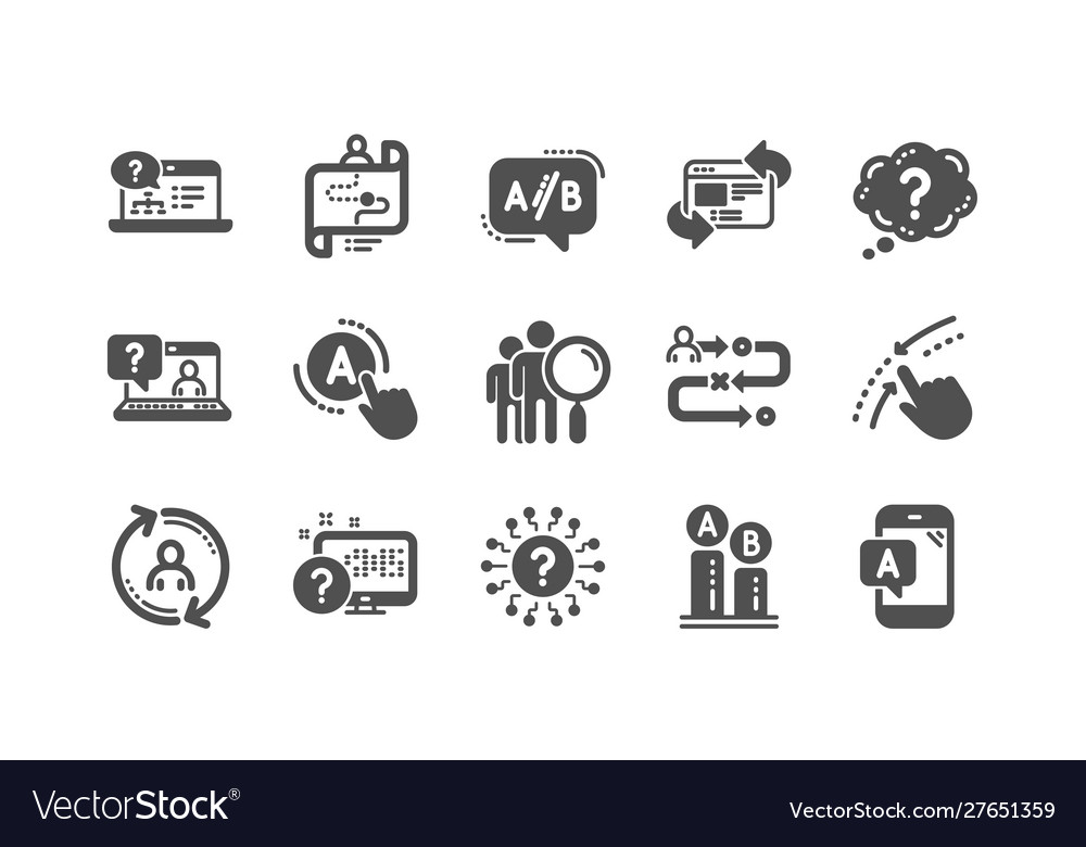 Ux icons ab testing journey path map Royalty Free Vector Ux icons ab testing journey path map Royalty Free Vector