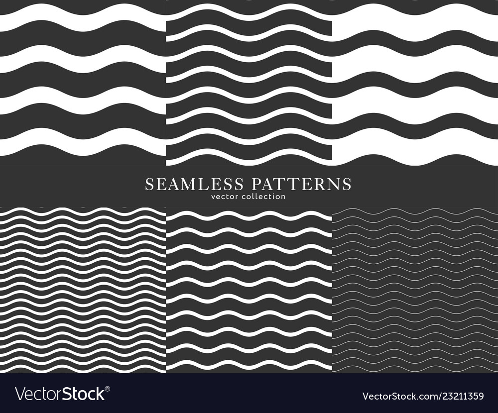 Waves geometric seamless patterns Royalty Free Vector Image