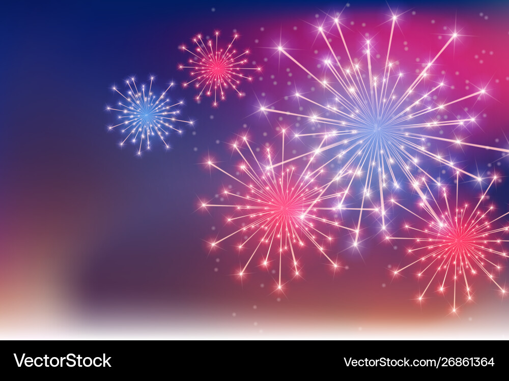 Glossy fireworks background Royalty Free Vector Image