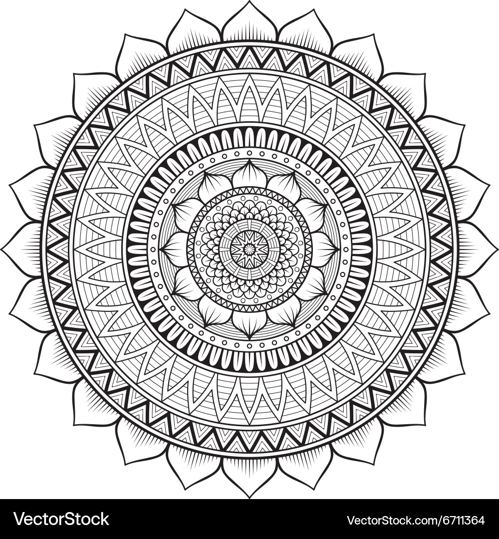 Round mandala Royalty Free Vector Image - VectorStock