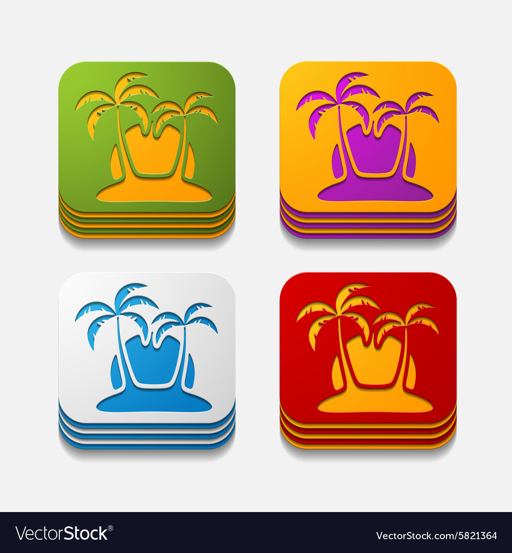 Square button palm Royalty Free Vector Image - VectorStock