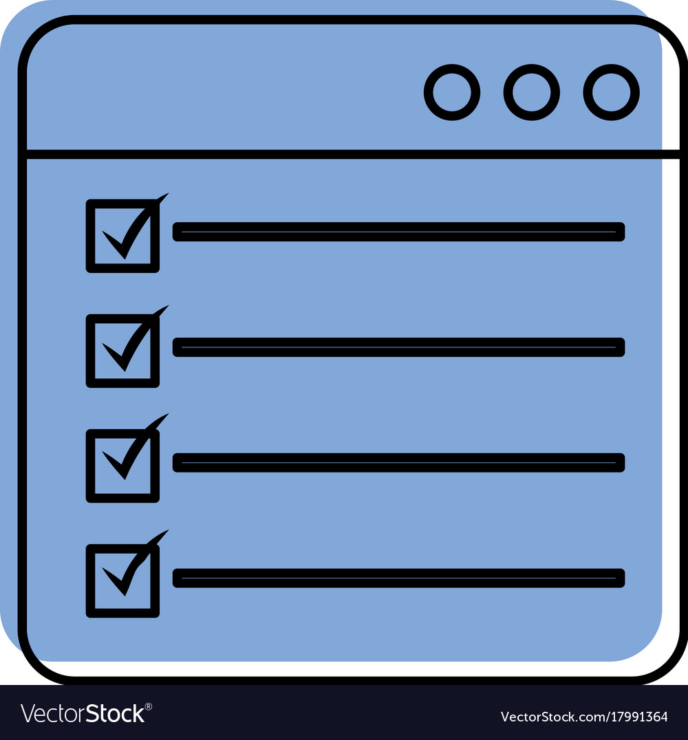 Web page check mark report list flat design Vector Image