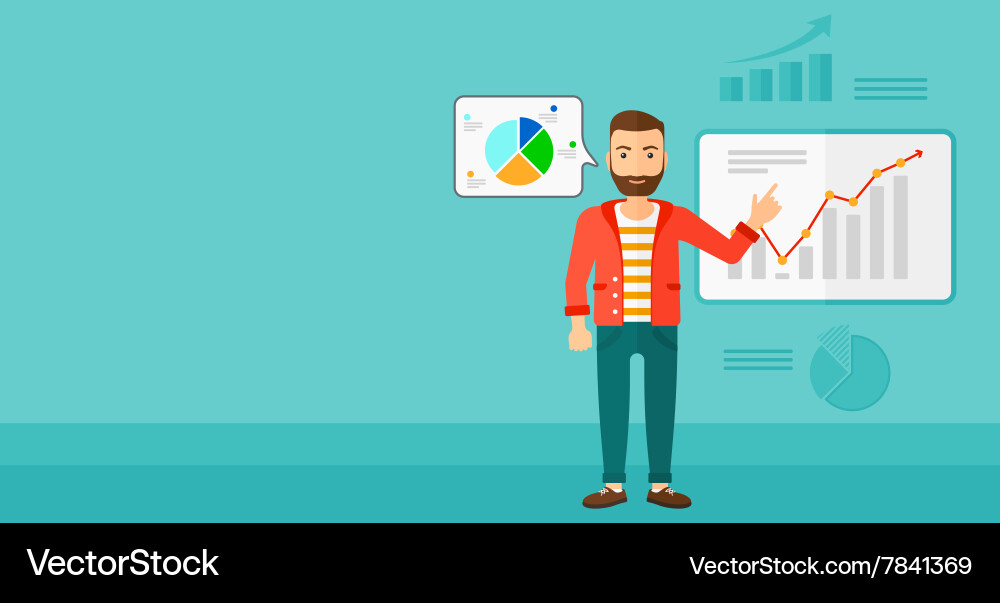 Businessman Presenting Report Royalty Free Vector Image