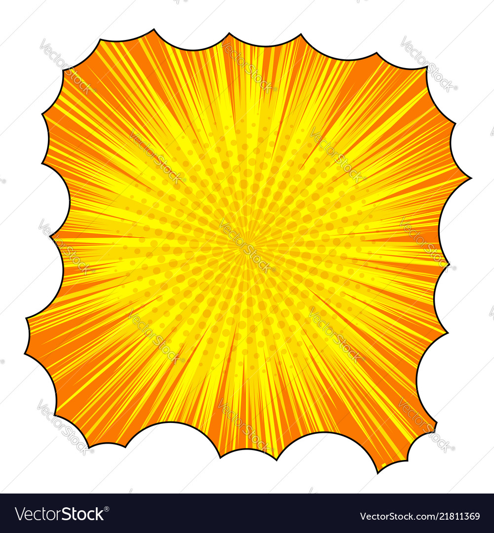 Comic explosive orange template Royalty Free Vector Image