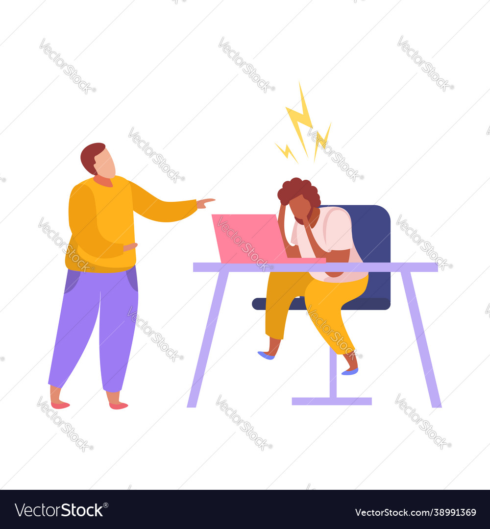 Discrimination at work composition Royalty Free Vector Image