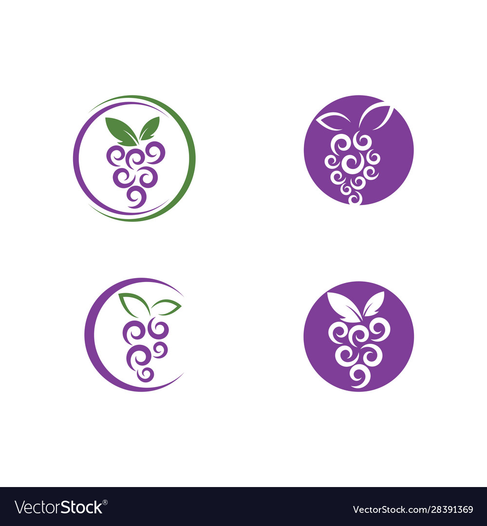 Grape with leaf logo Royalty Free Vector Image