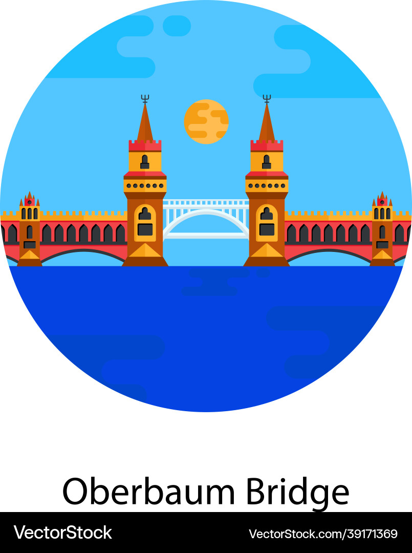 Oberbaum bridge Royalty Free Vector Image - VectorStock