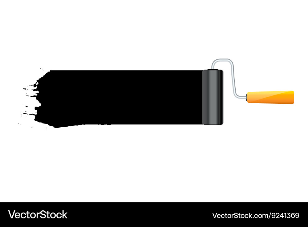Roller brush with paint and place for text Vector Image