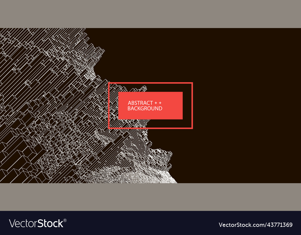 Square Pattern Wireframe Landscape Background Vector Image