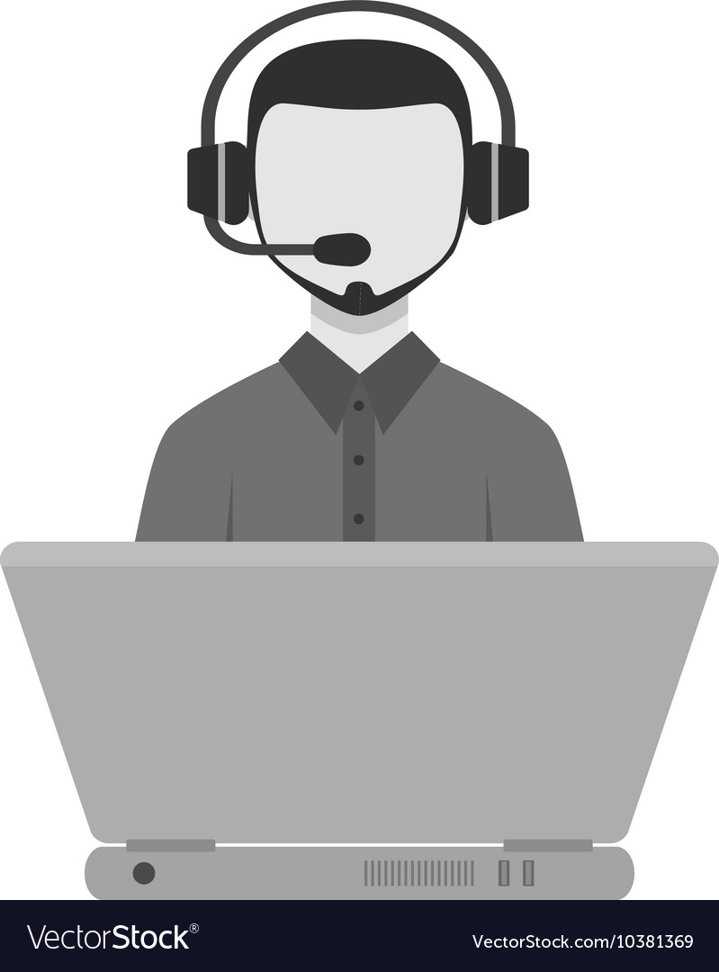 Support agent speaking Royalty Free Vector Image