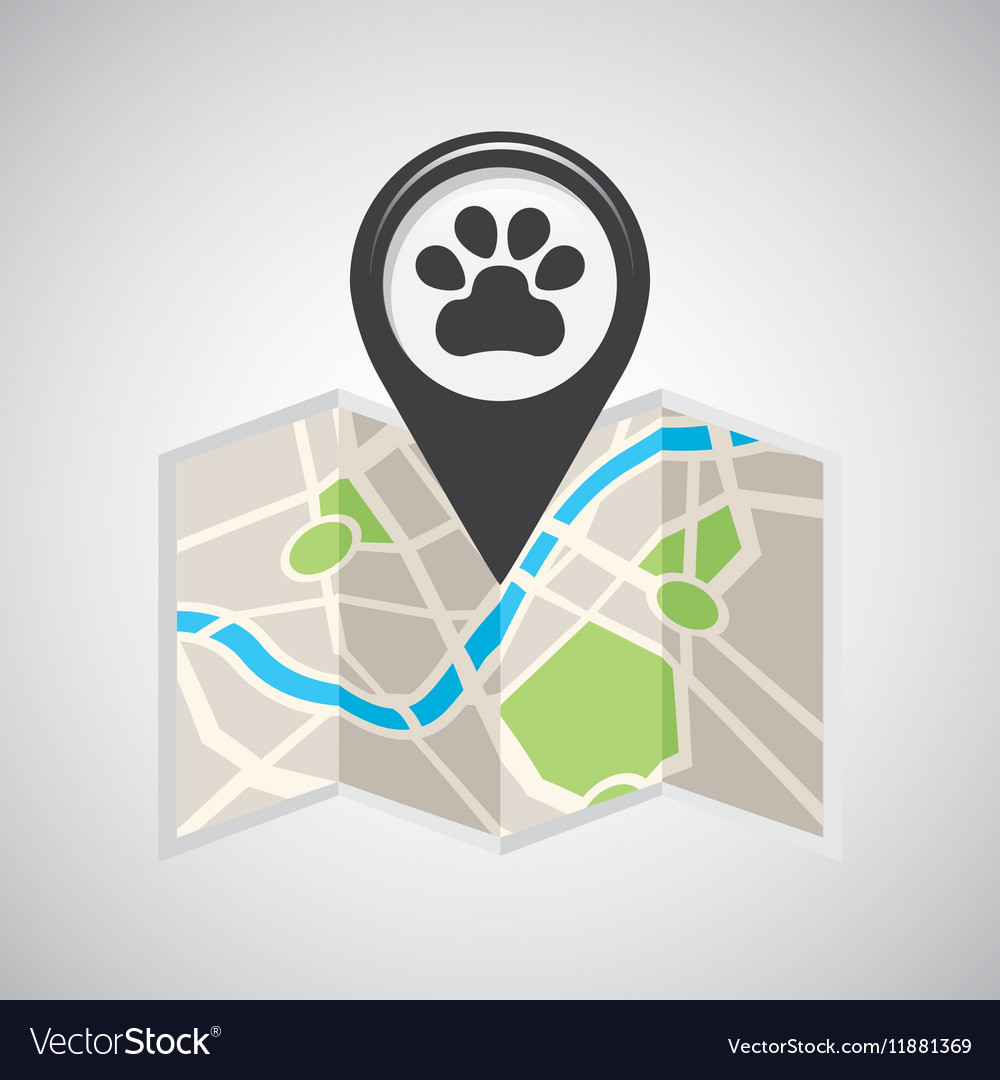 Veterinary map pin pointer design Royalty Free Vector Image