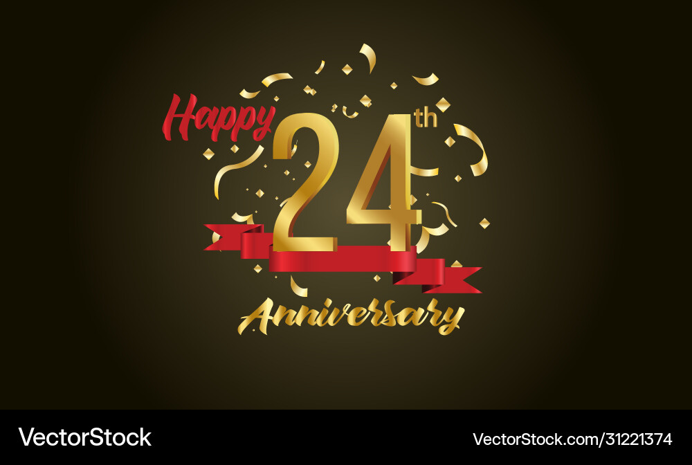 Anniversary celebration background with 24th Vector Image