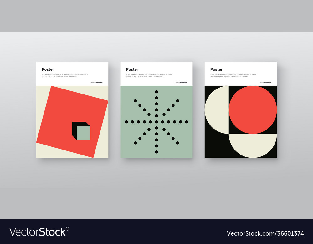 Bauhaus design poster mockup collection Royalty Free Vector