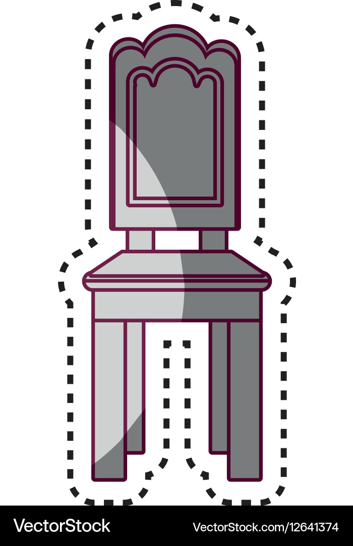 Chair table wooden icon Royalty Free Vector Image