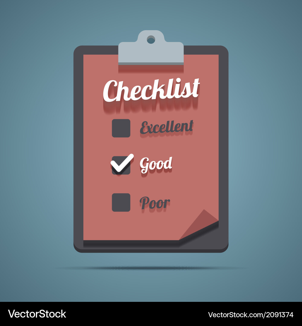 Clipboard with checklist Royalty Free Vector Image