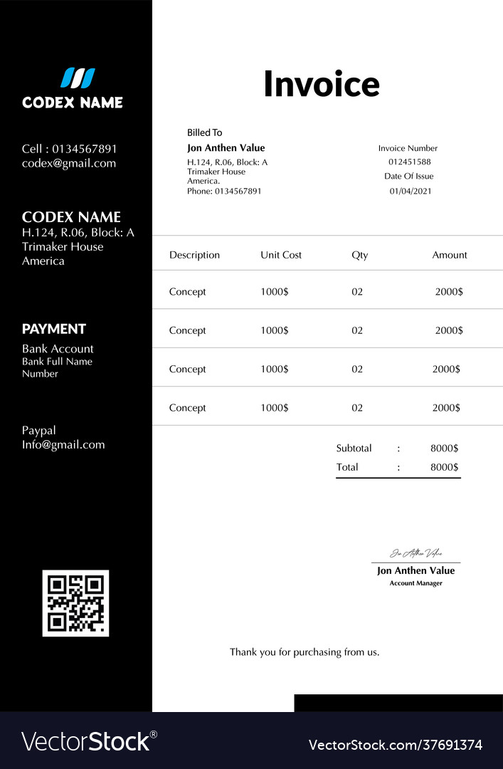 Invoice Royalty Free Vector Image - VectorStock