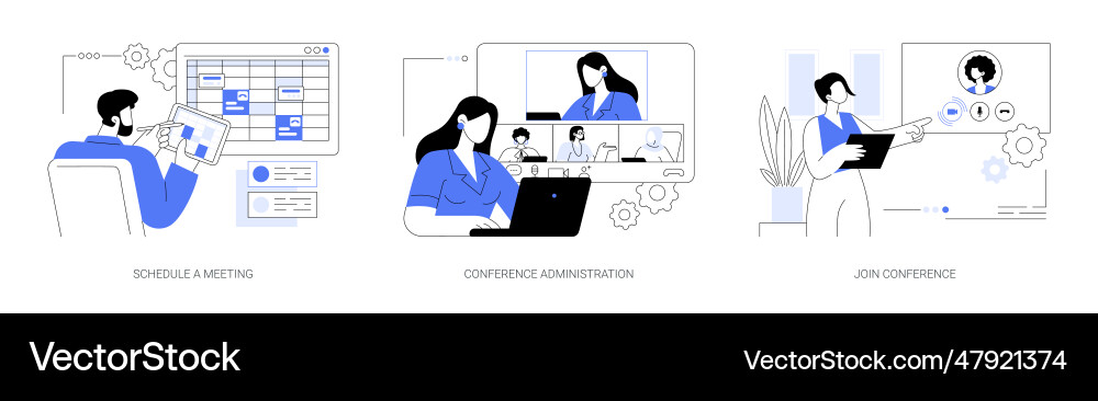 Online meeting management abstract concept Vector Image