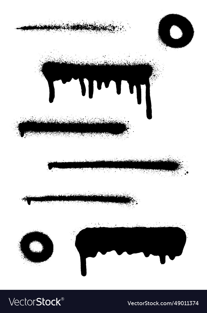 Set of graffiti spray banner paint Royalty Free Vector Image