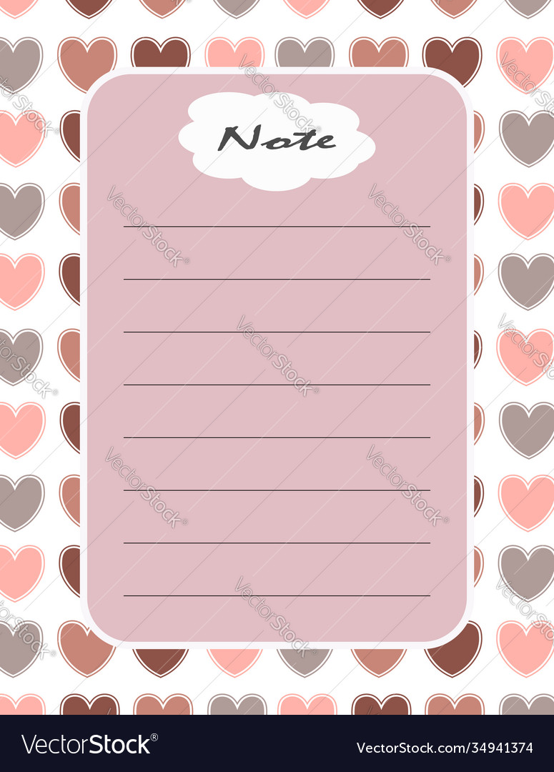 Template for planning notes Royalty Free Vector Image