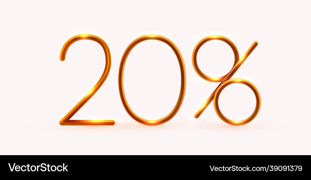 20 percent off discount creative composition Vector Image