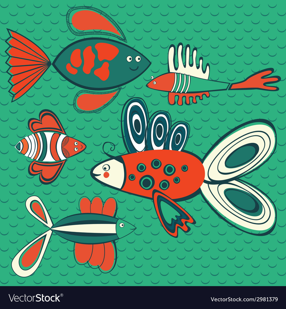 Abstract fish pattern Royalty Free Vector Image