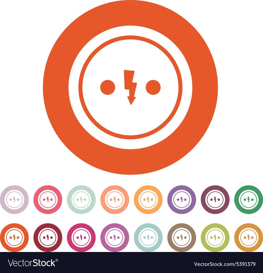 Electrical outlet icon socket symbol flat Vector Image