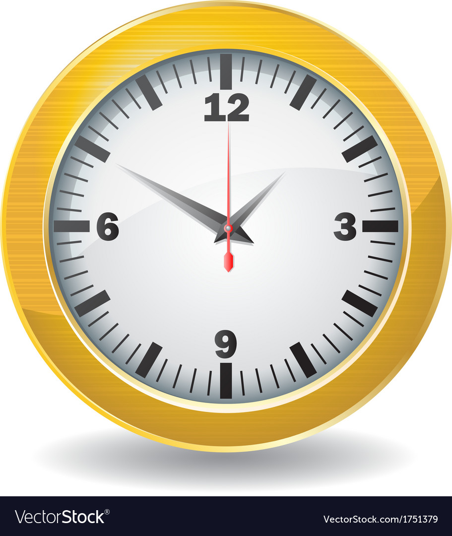 Golden clock Royalty Free Vector Image - VectorStock