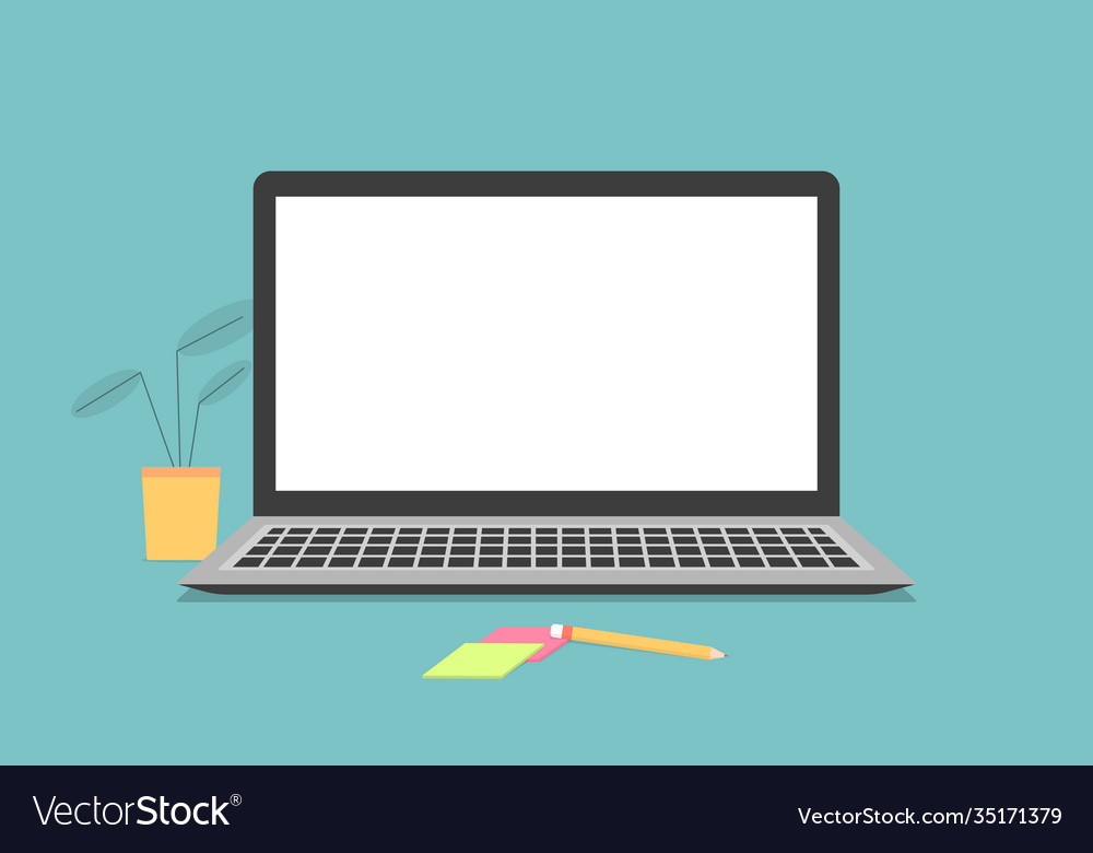 Laptop computer realistic Royalty Free Vector Image