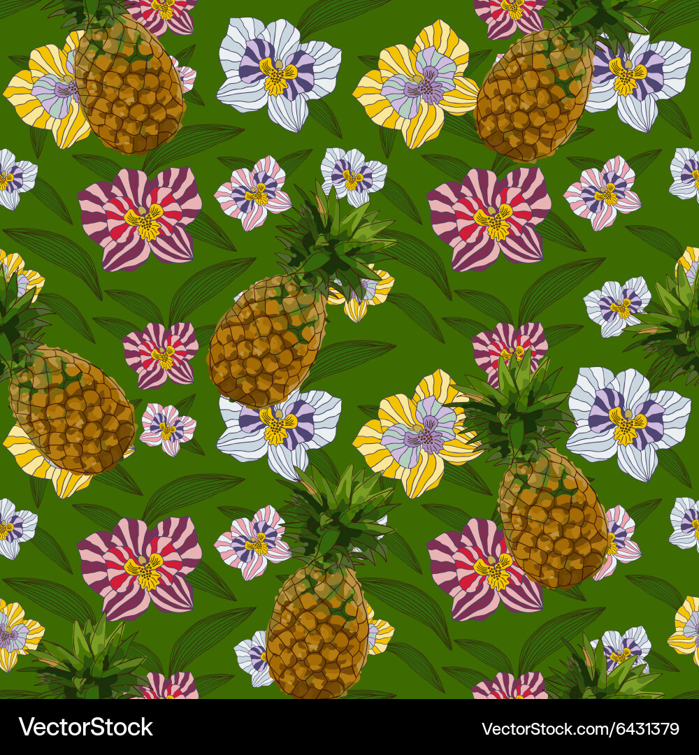 Pineapple pattern design Royalty Free Vector Image