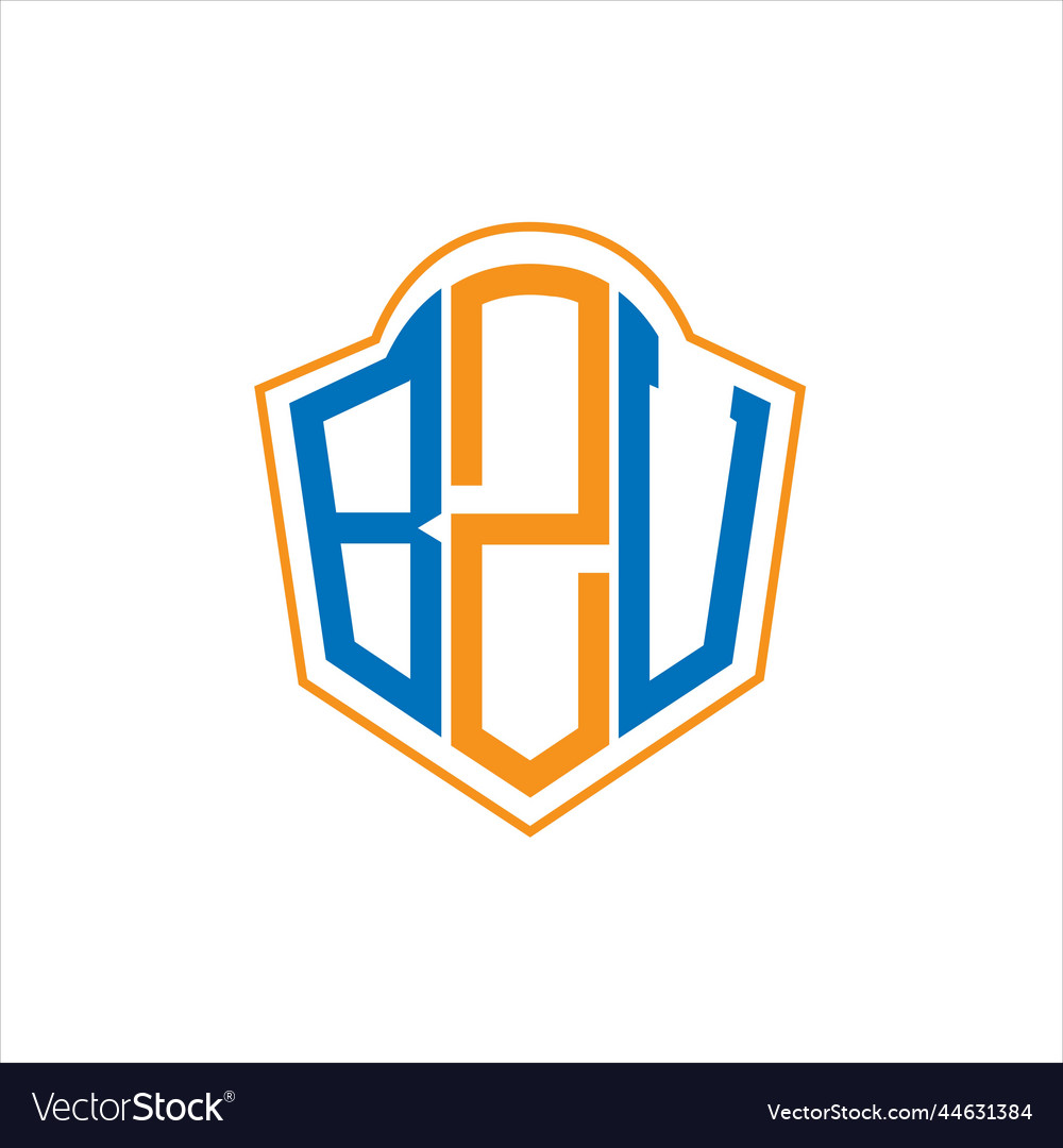 Bzu abstract monogram shield logo design on white Vector Image Bzu abstract monogram shield logo design on white Vector Image